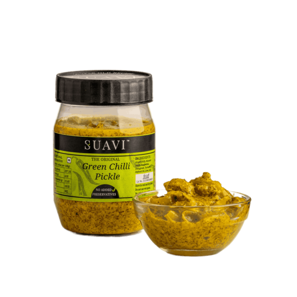 The Original Green Chilly Pickle, 250g - Suavi